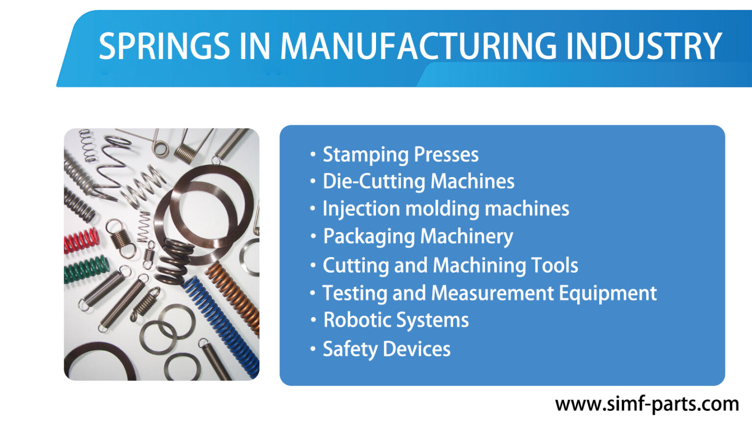 Springs are key components to the machinery. - TIANJIN SIMFLEX COMPANY LTD.